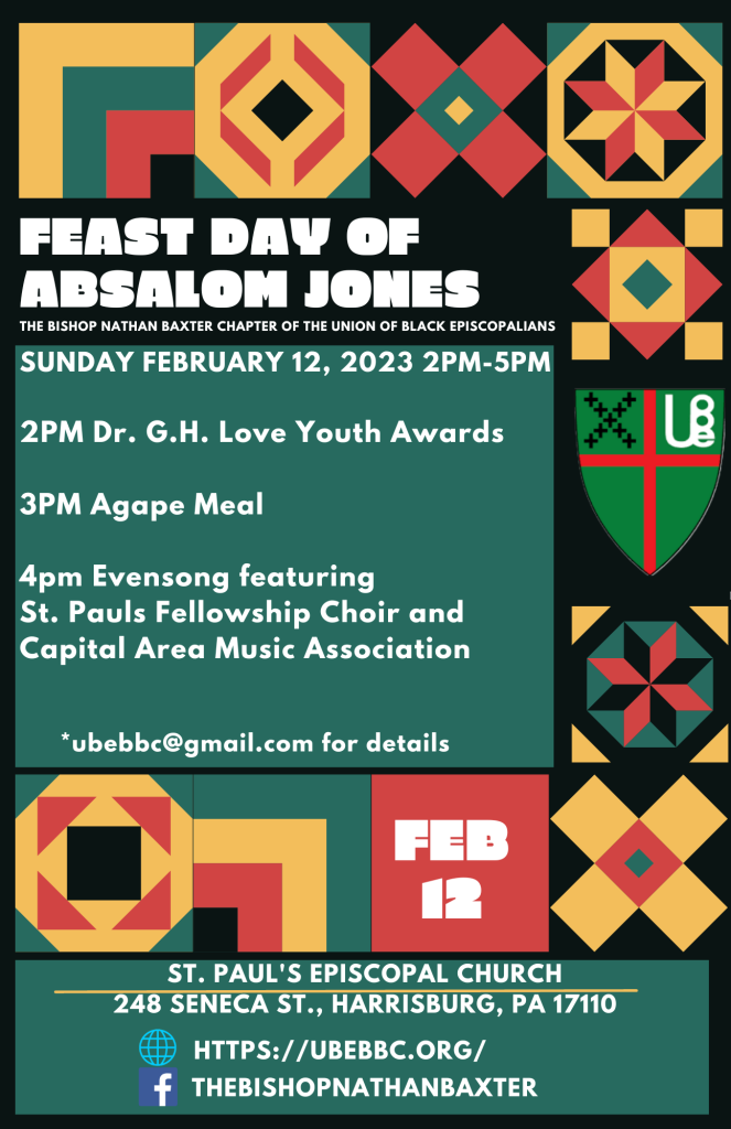 Feast Day of Absalom Jones – The Episcopal Diocese of Central Pennsylvania